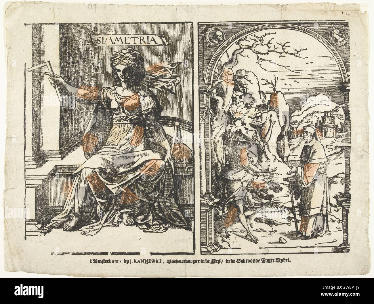 Symmetry and a man with the devil, Anonymous, 1736 - 1780 print Printed ...