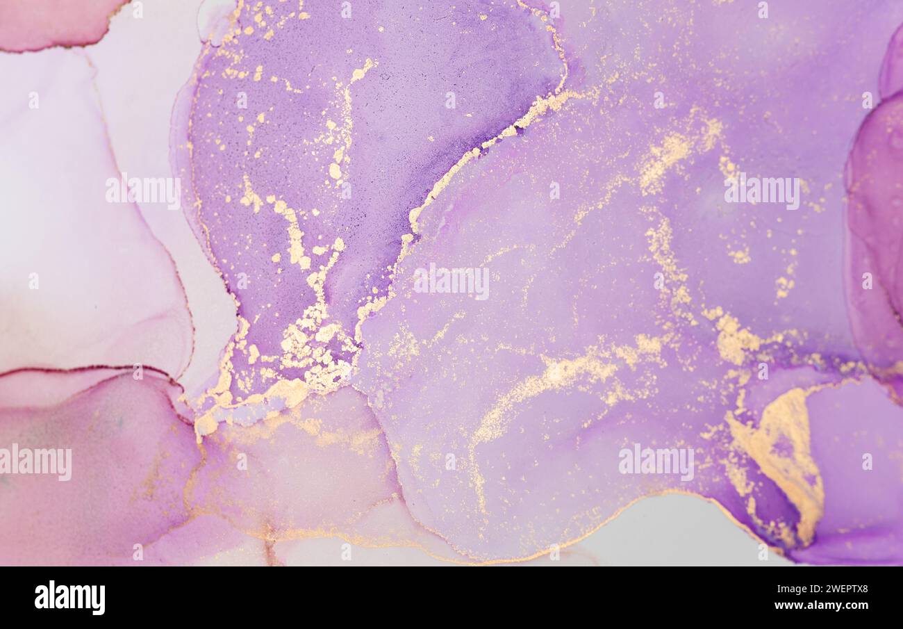 Abstract purple paint background. Acrylic texture with marble pattern ...