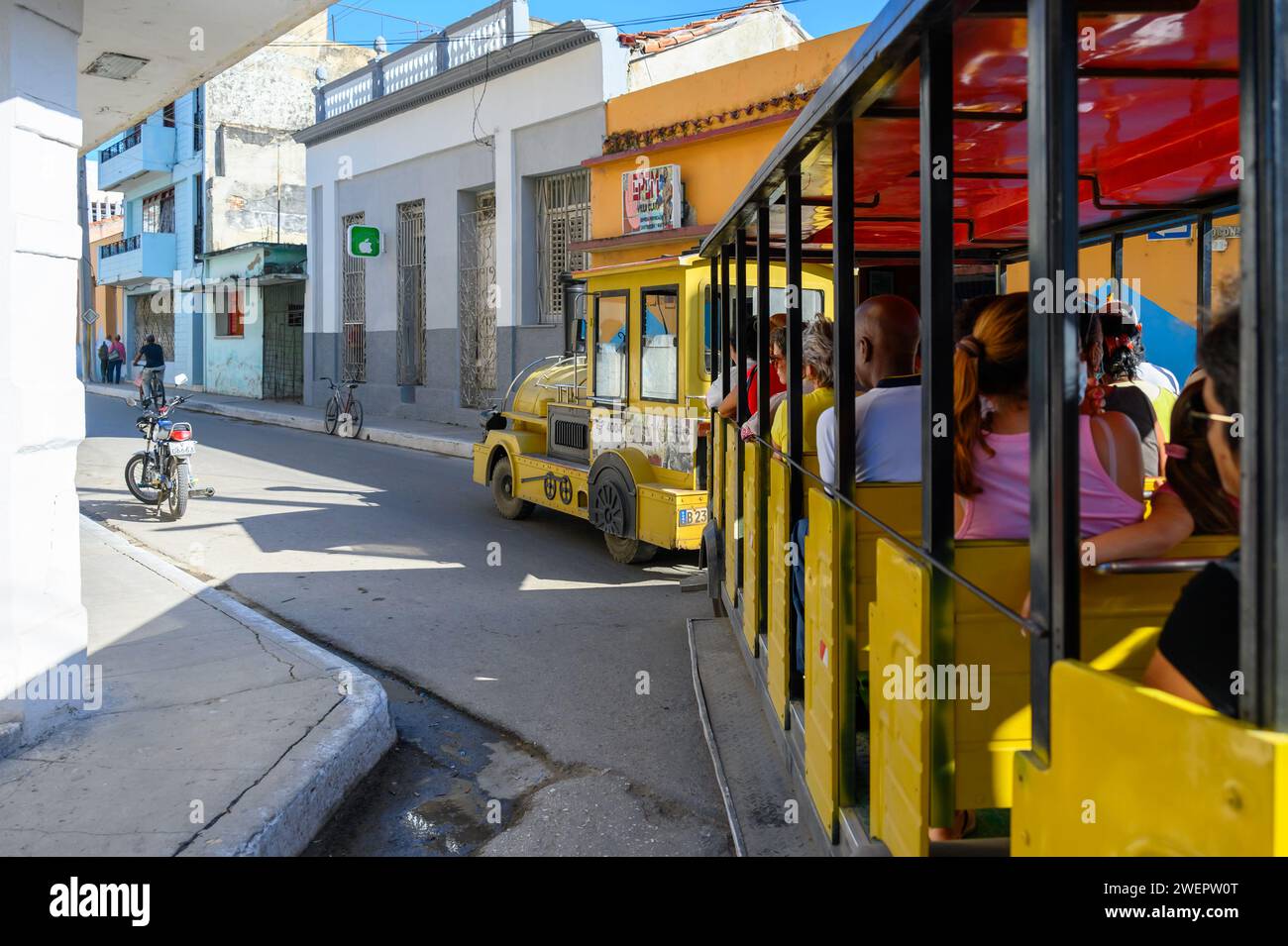 Mypime operating a transportation train (Trencito Pilongo) in Santa ...