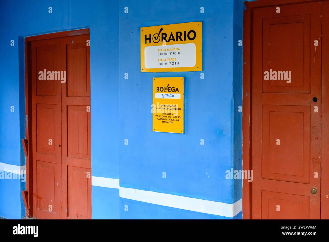 Ration book store architecture building, Cuba Stock Photo - Alamy