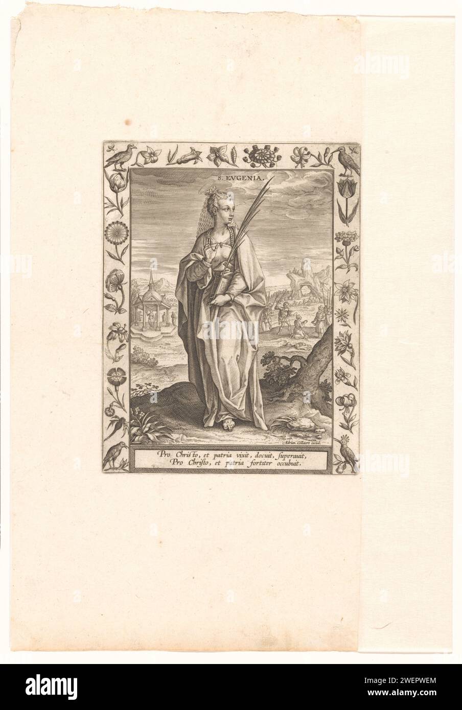 Saint Eugenia, c. 1590 - c. 1610 print Holy Eugenia. Part of a series of 24 performances of ...