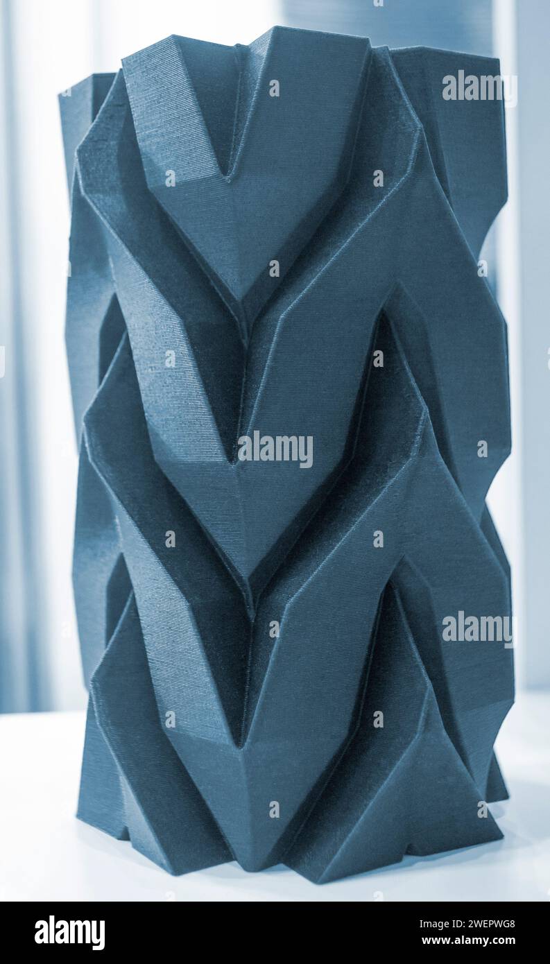 Art object vase printed on a 3D printer. Models created by a 3D printer ...