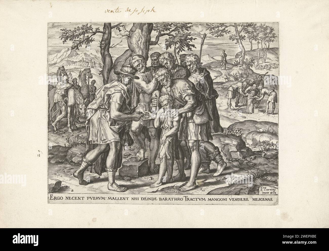 Jozef sold by his brothers, Pieter Jalhea Furnius, 1572 print The ...