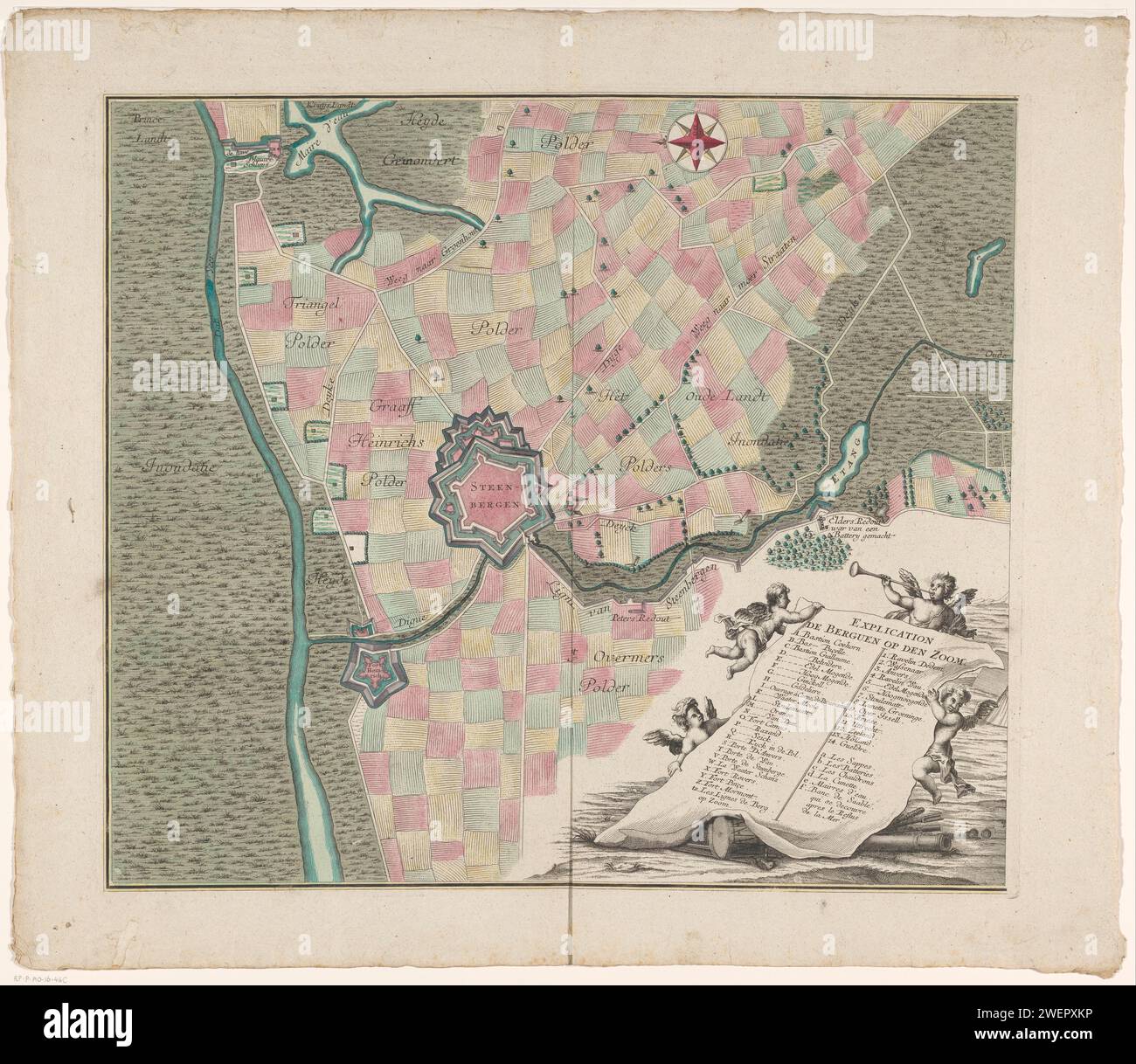 Map of the siege of Bergen op Zoom, 1747 (left part), monogrammist IFL ...