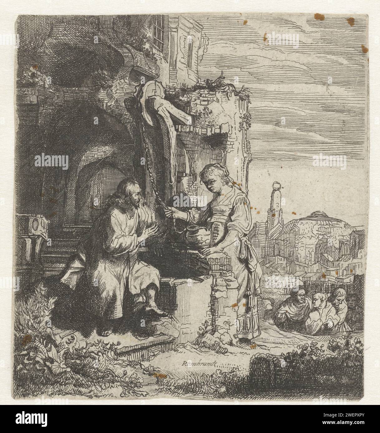 Christ and the woman of Samaria among ruins, Cornelis Danckerts (I ...