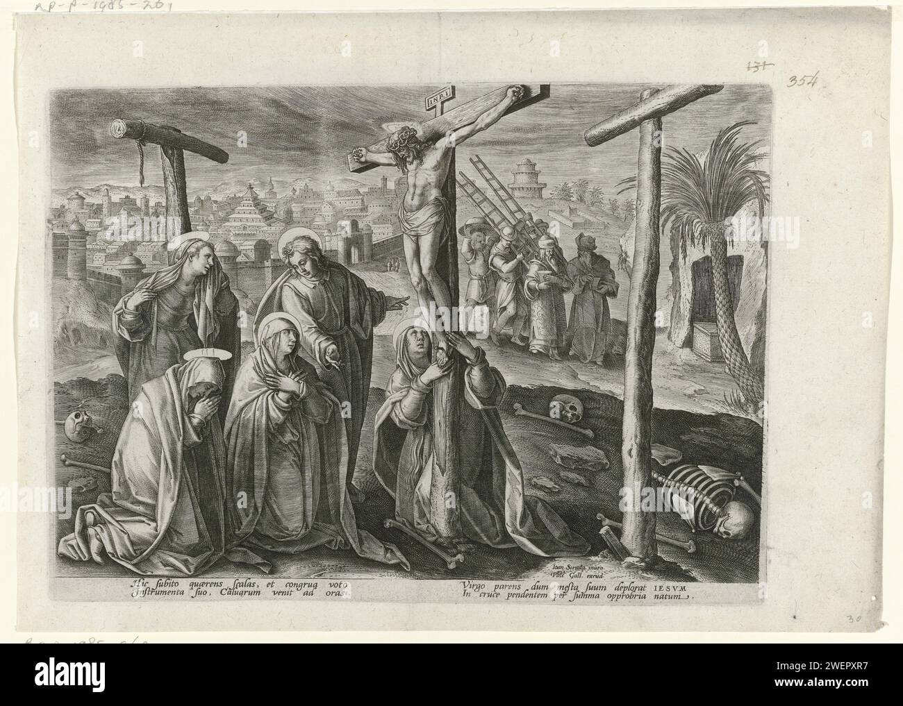 Christ, died on the cross, Jan Collaert (II) (Attributed to), after Jan van der Straet, 1585 ...