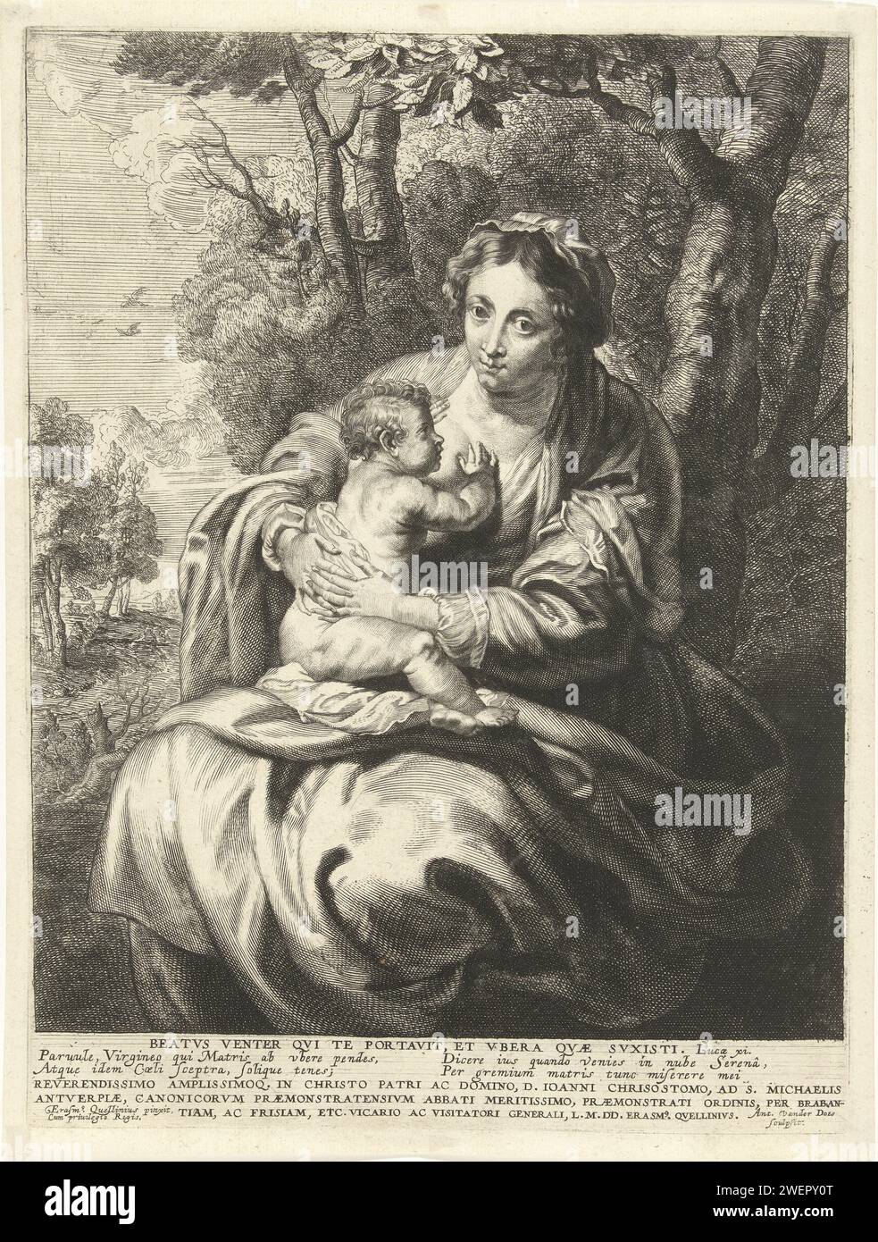 Maria with child in landscape, Antony van der Does, after Erasmus ...