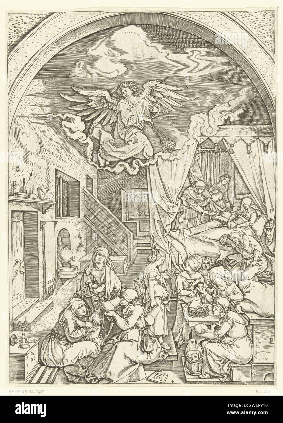 Birth of the Virgin, Marcantonio Raimondi, After Albrecht Dürer, 1510 ...