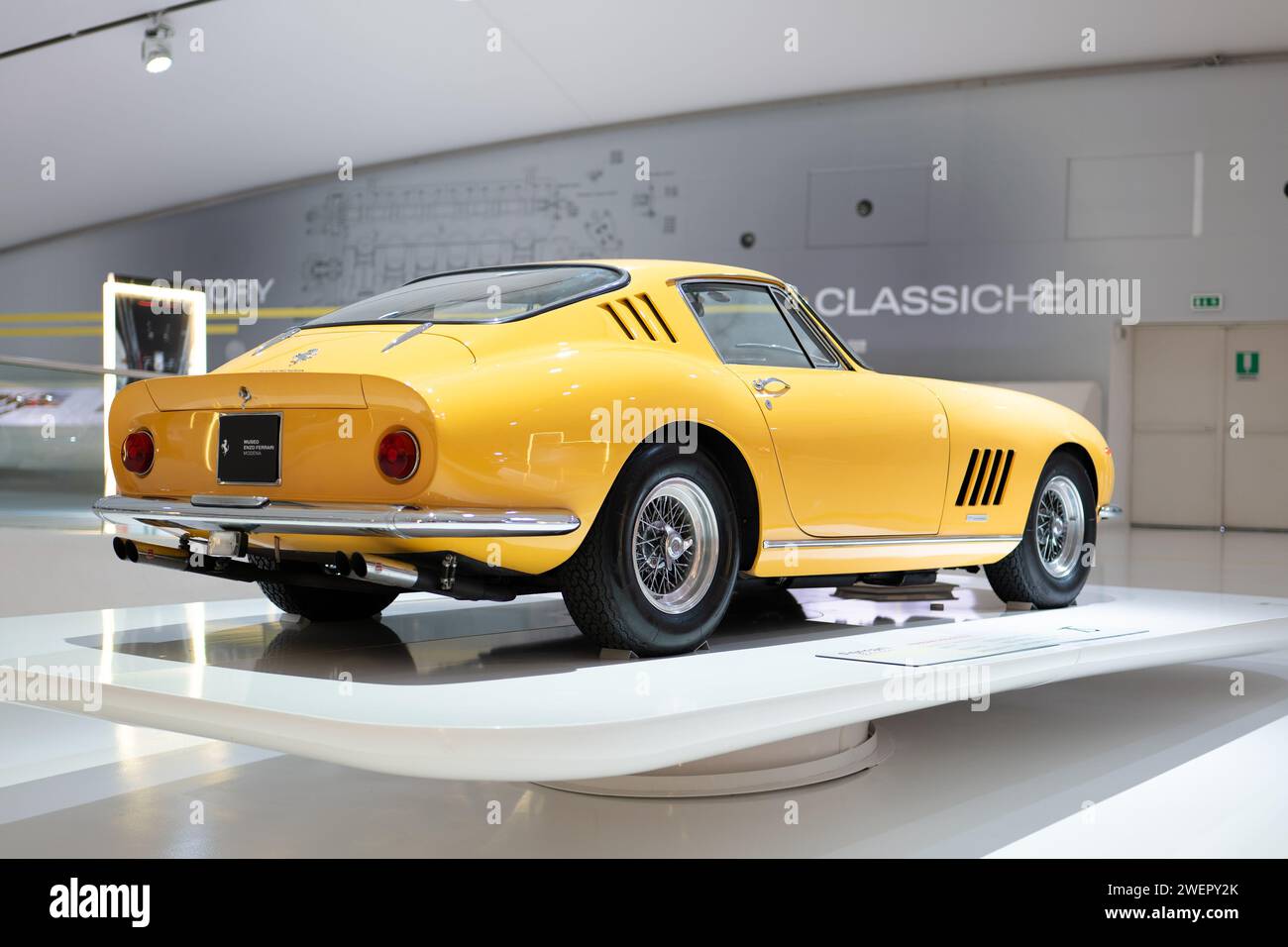 MODENA, ITALY - APRIL 21, 2022: Yellow Ferrari 275 GTB 4 vintage retro ...