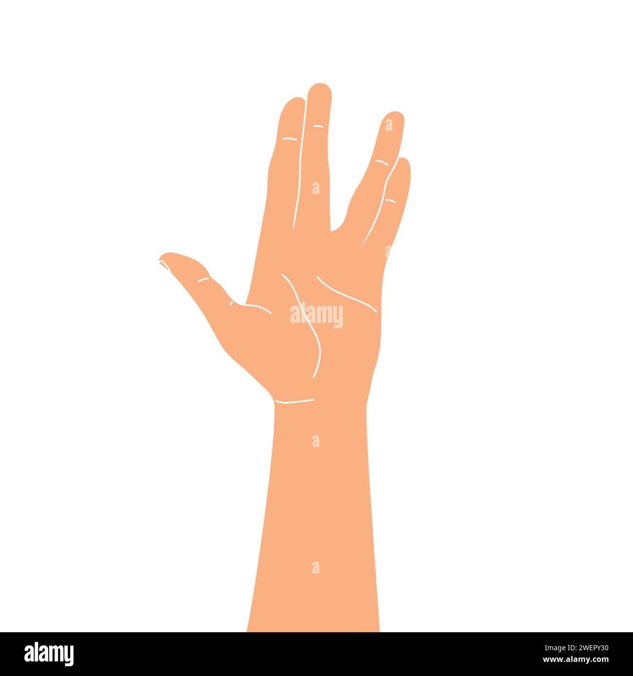 Vulcan salute gesture. Live long and prosper hand sign. Vector ...