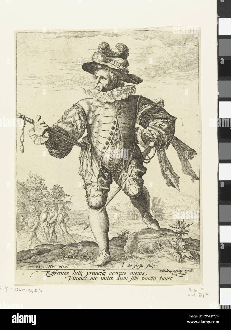 Provoost, 1700 - 1725 print A man with a staff in the right hand (a ...