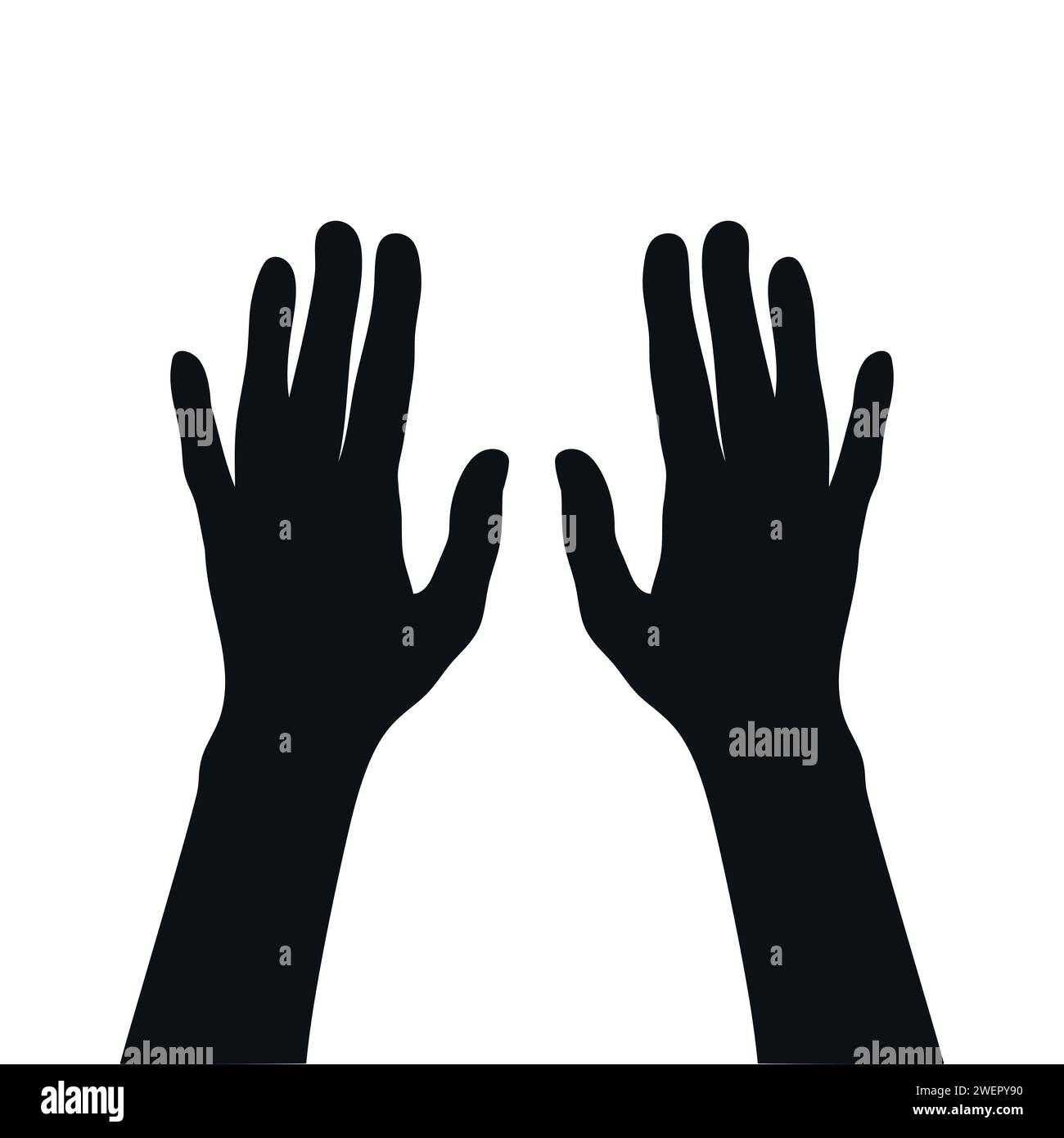 Back side of hands silhouette. Vector illustration Stock Vector Image ...