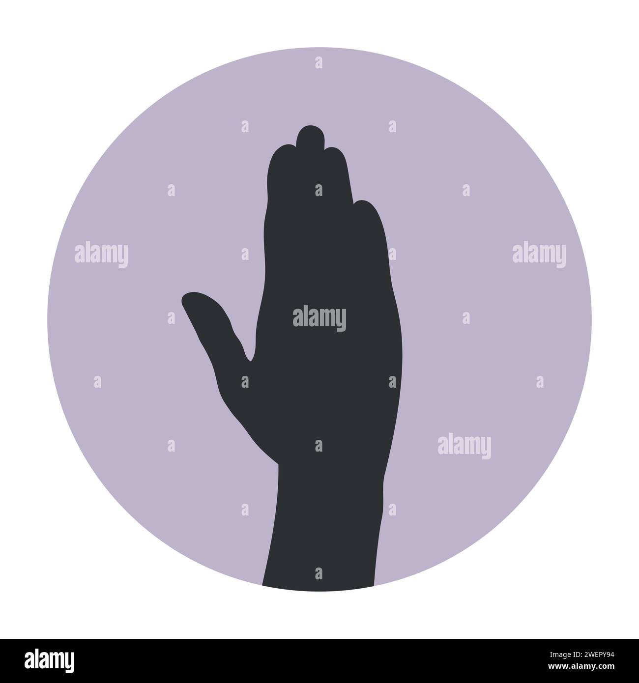 Silhouette of a hand with open palm up. Vector illustration Stock ...