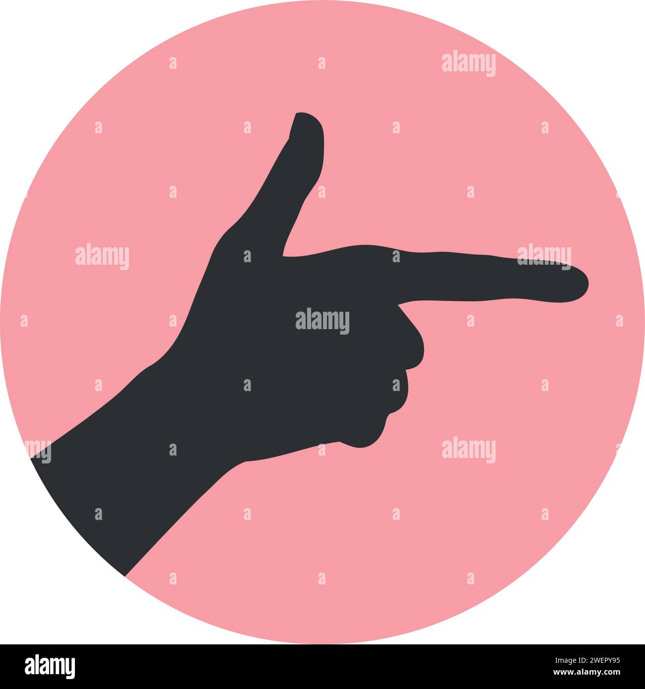 Silhouette of a hand with index finger. Hand with pointing finger ...