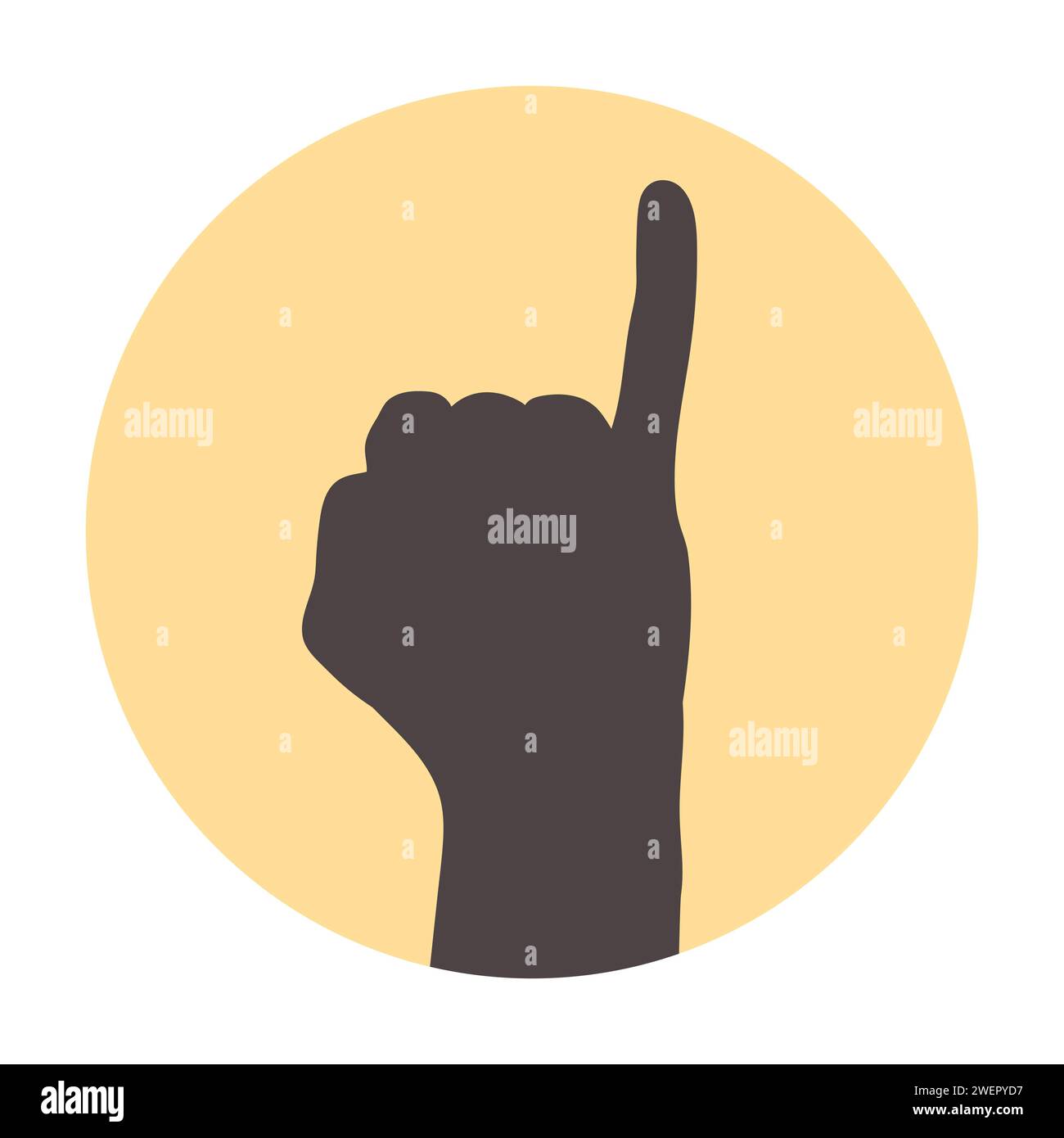 Silhouette of a hand pinky finger raised. Vector illustration Stock ...