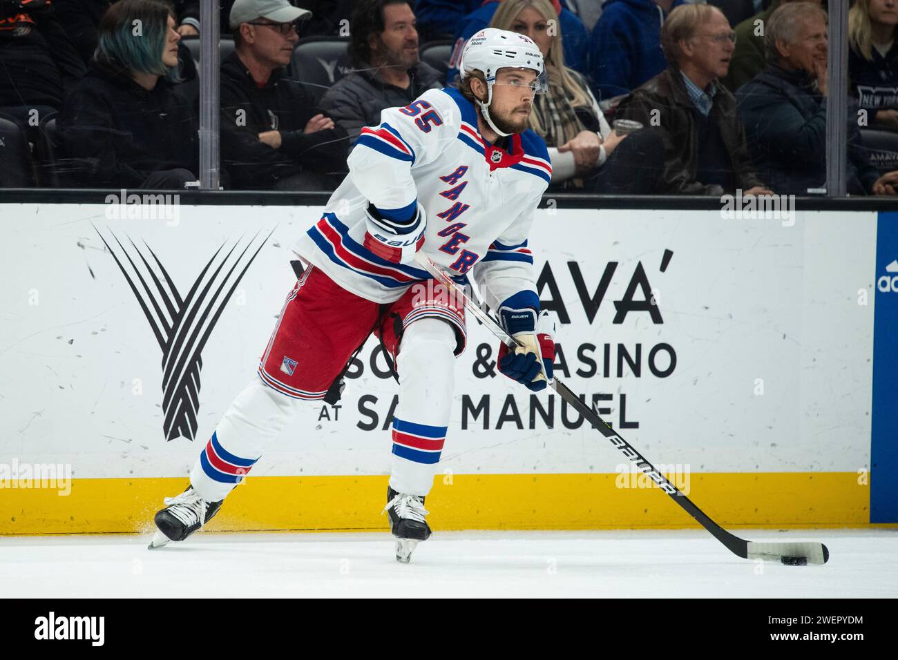 New York Rangers defenseman Ryan Lindgren (55) during the first period ...