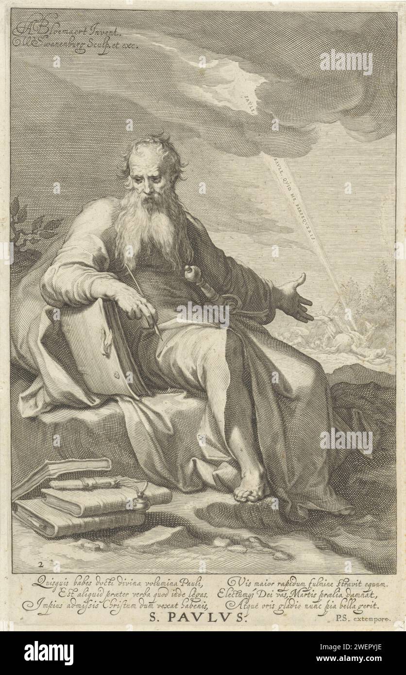 Fine H. Paulus, Willem Isaacsz. van Swanenburg, after Abraham Bloemaert, 1609 - 1611 print Paul ...