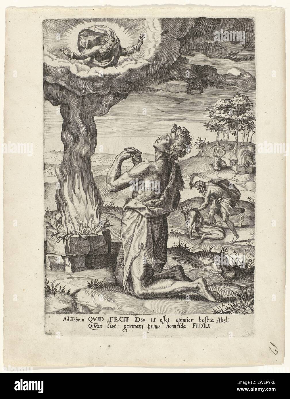 Offer from Cain and Abel, 1550 - 1625 print In the foreground, Abel ...