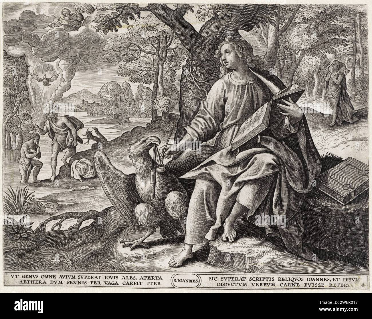 Evangelist Johannes, Johannes Wierix, After Maerten de Vos, 1595 - 1633 ...