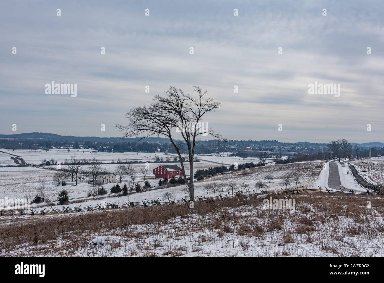 The McLean Farm on a Snowy Winter Afternoon, Gettysburg Pennsylvania ...