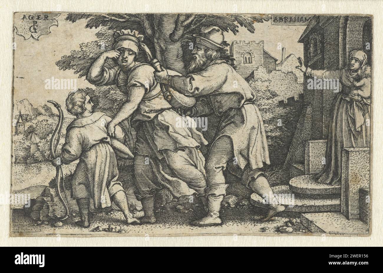 Abraham drives Hagar and Ismaël, Georg Pencz, 1541 - 1545 print Abraham ...