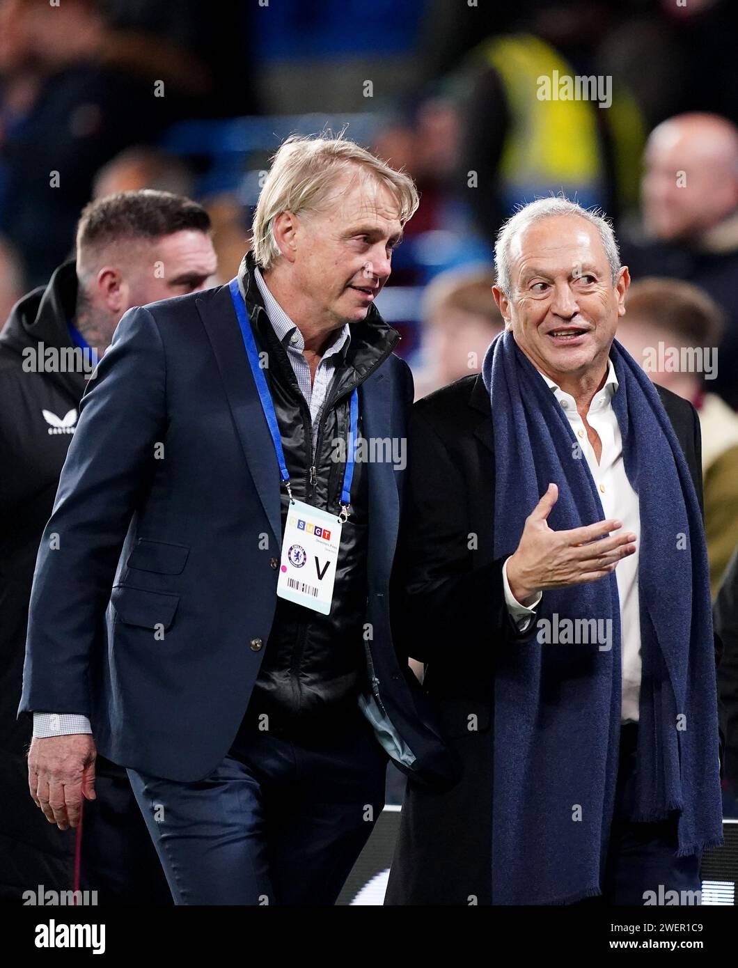 Aston Villa co-owners Wesley Edens (left) and Nassef Sawiris before the ...
