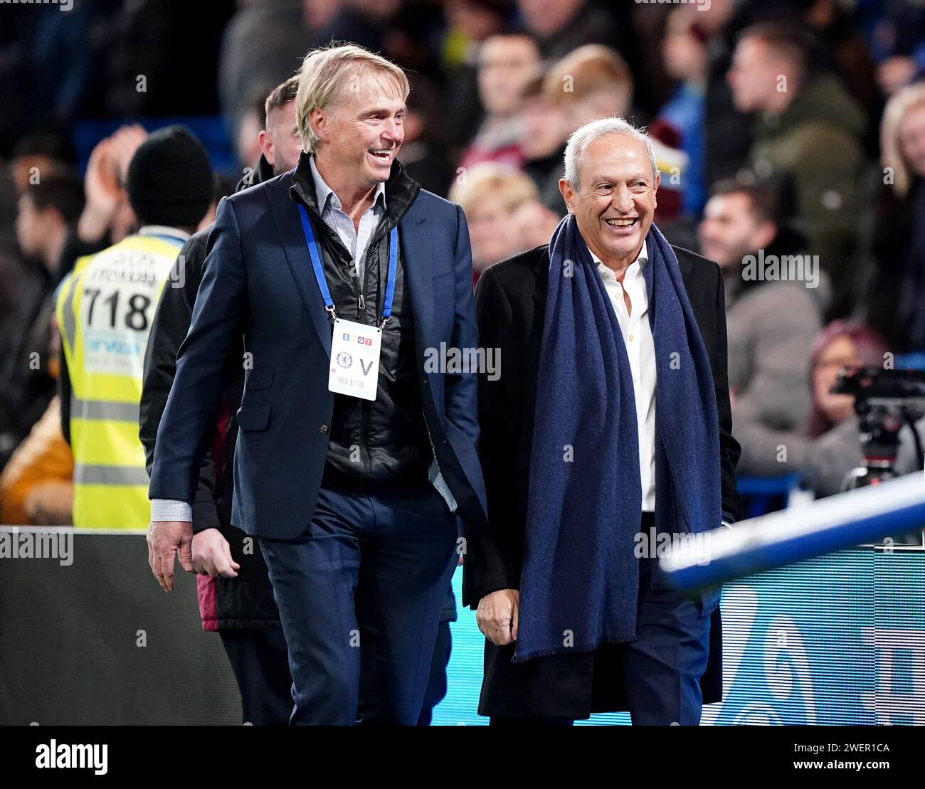Aston Villa co-owners Wesley Edens (left) and Nassef Sawiris before the ...