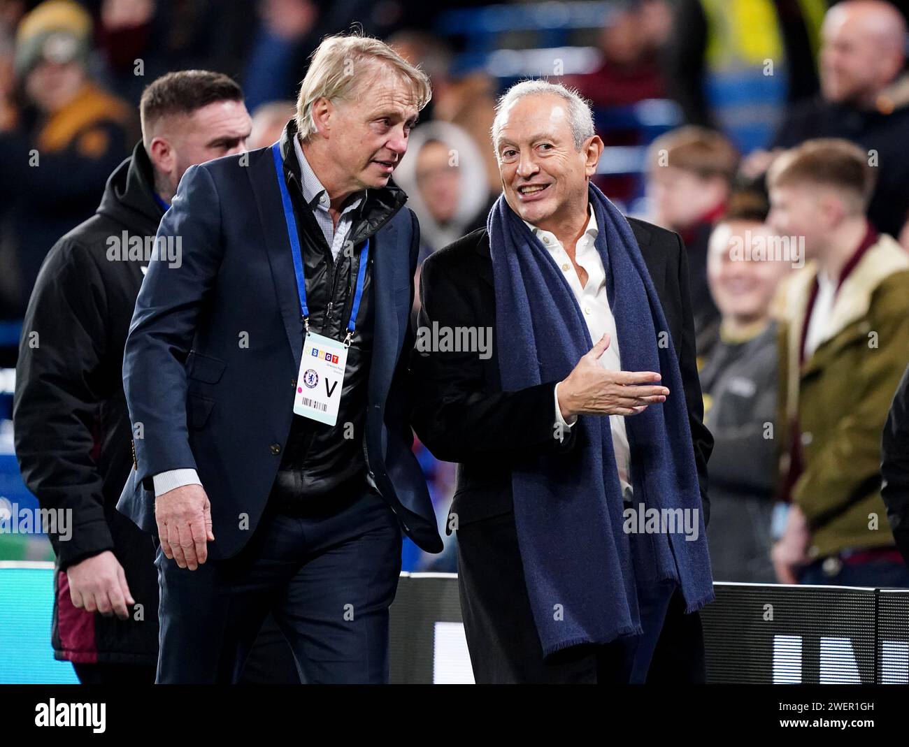 Aston Villa co-owners Wesley Edens (left) and Nassef Sawiris before the ...