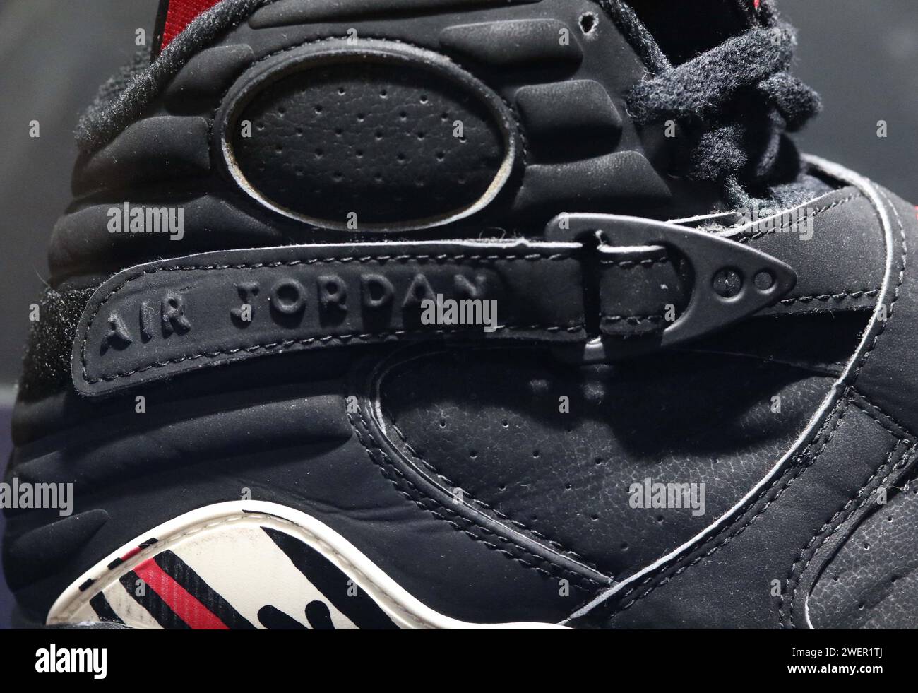 New York, New York, USA. 26th Jan, 2024. Detail view of the Air Jordan ...