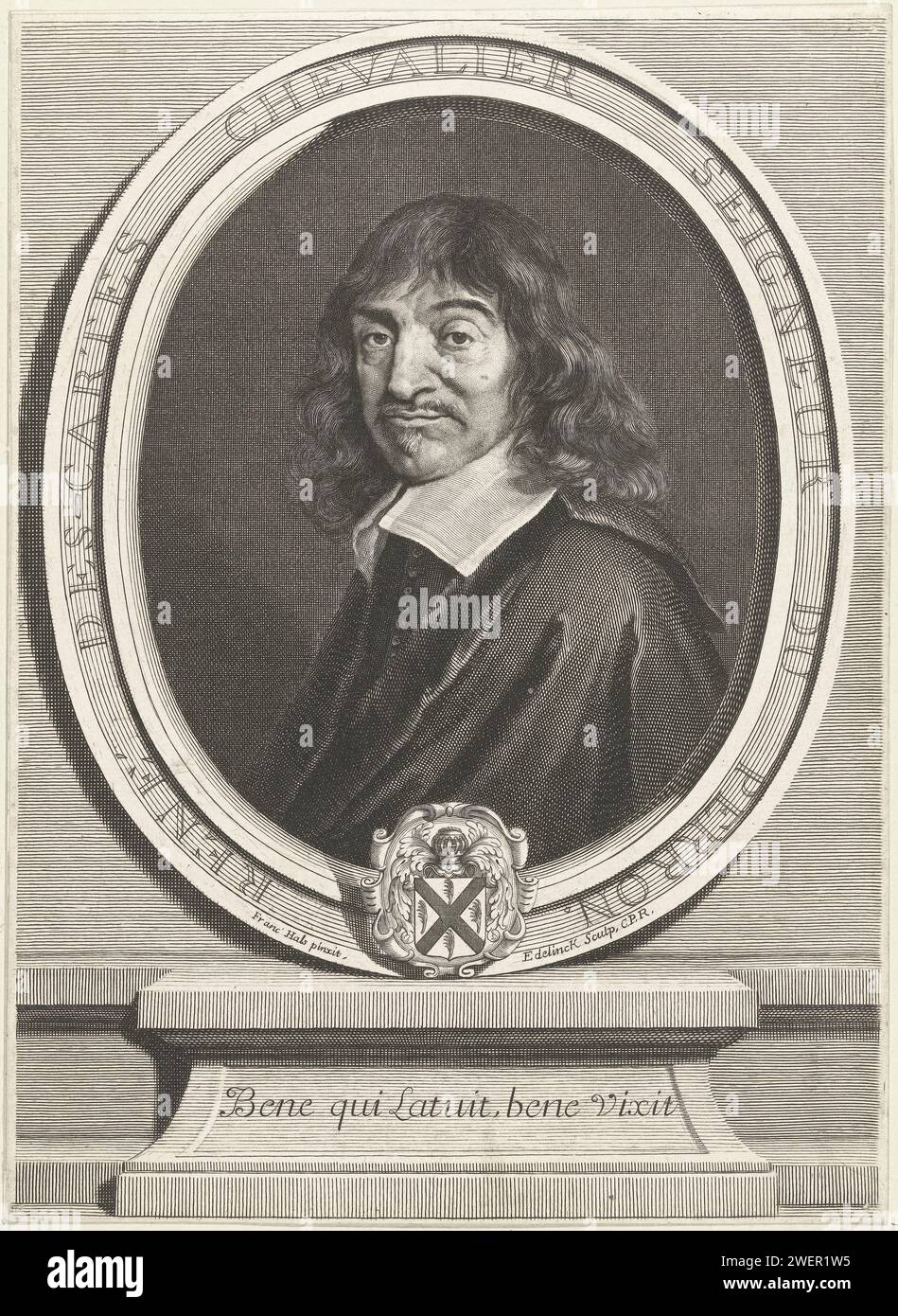 Portrait of René Descartes, Gerard Edelinck, After Frans Hals, 1666 ...
