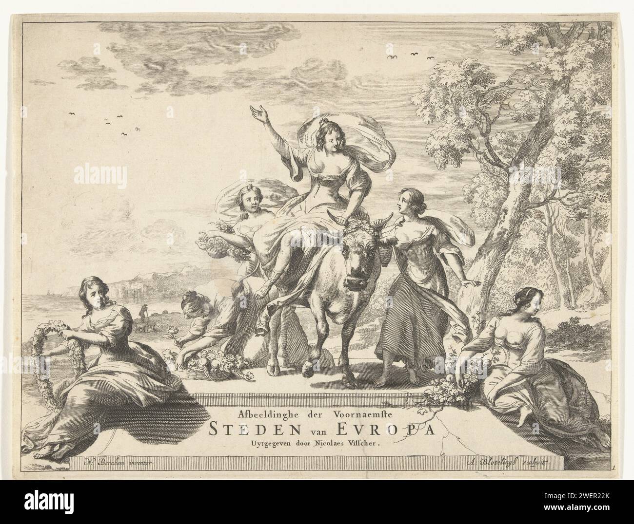 Europe and De Bier, Abraham BLOTELING, After Nicolaes Pietersz Berchem ...
