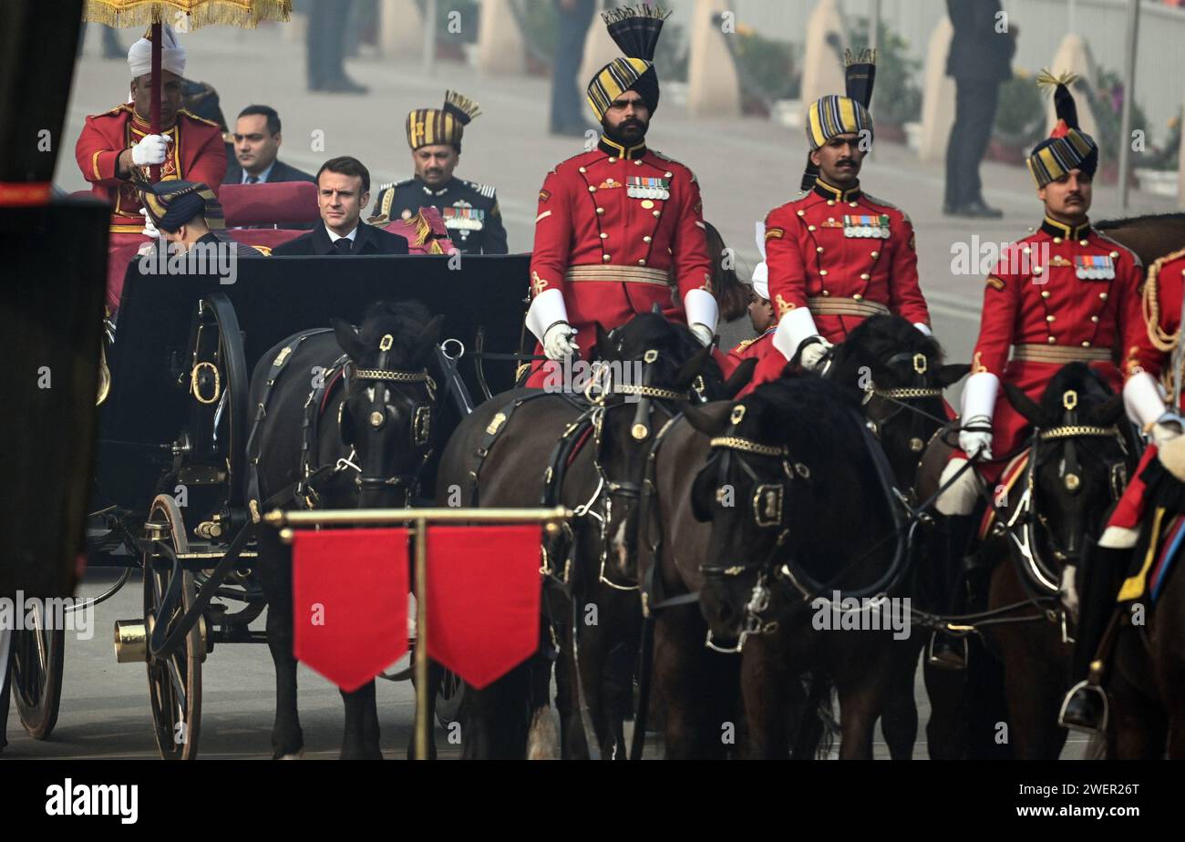 NEW DELHI, INDIA - JANUARY 26: Presidential Bodyguards escort the ...