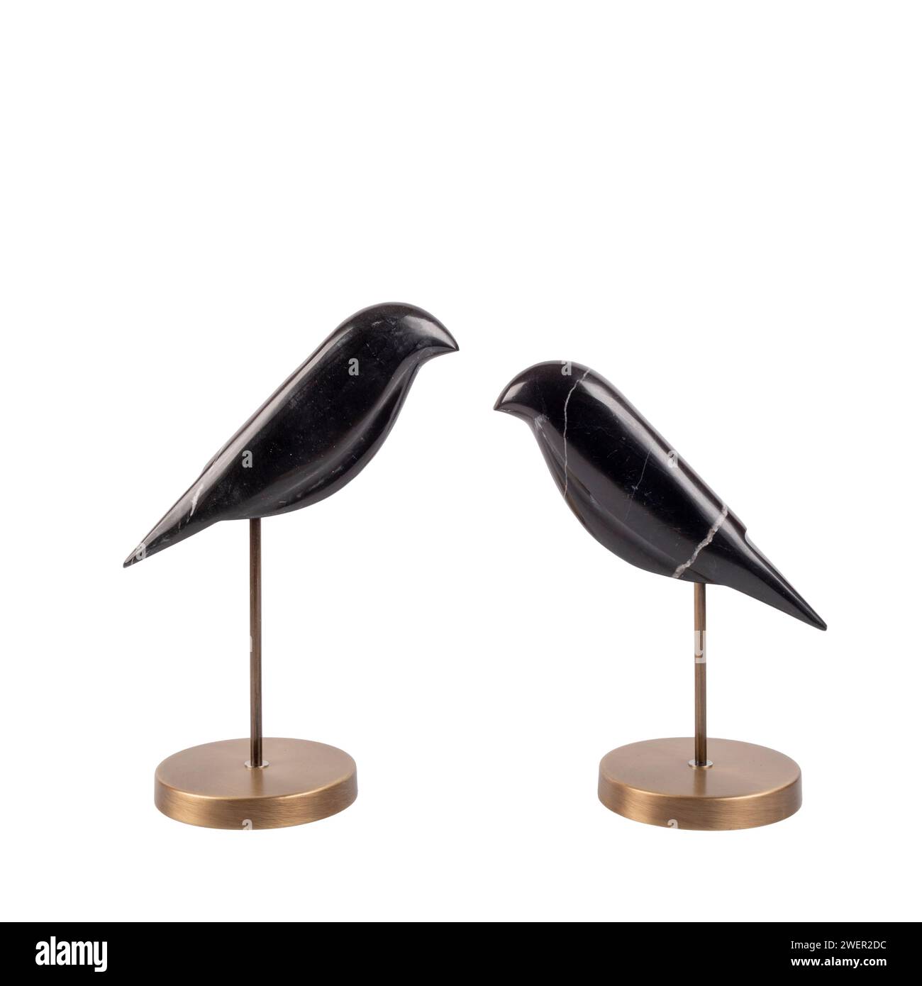 luxury marble bird figures decorative object isolated on white Stock ...