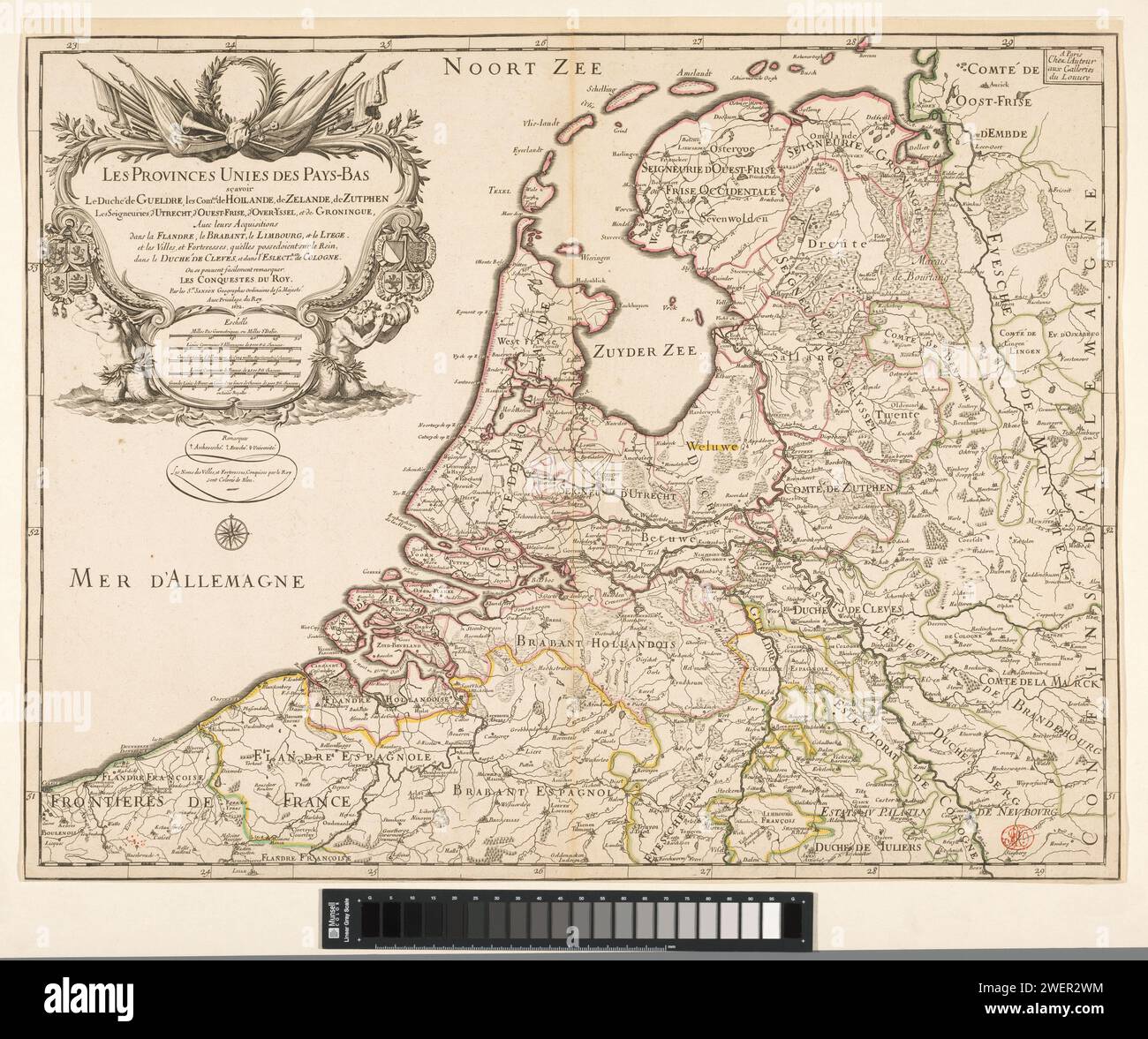 French map of the Republic on which the conquests of the French king ...