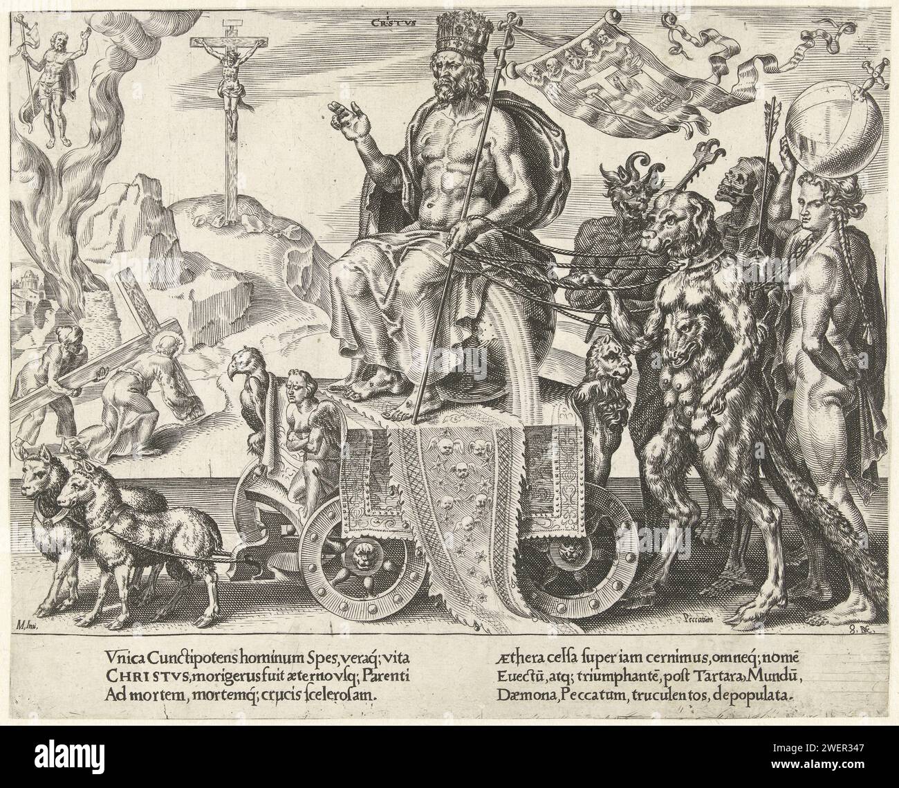 Triumph of Christ, Dirck Volckertsz. Coornhert, after Maarten van ...