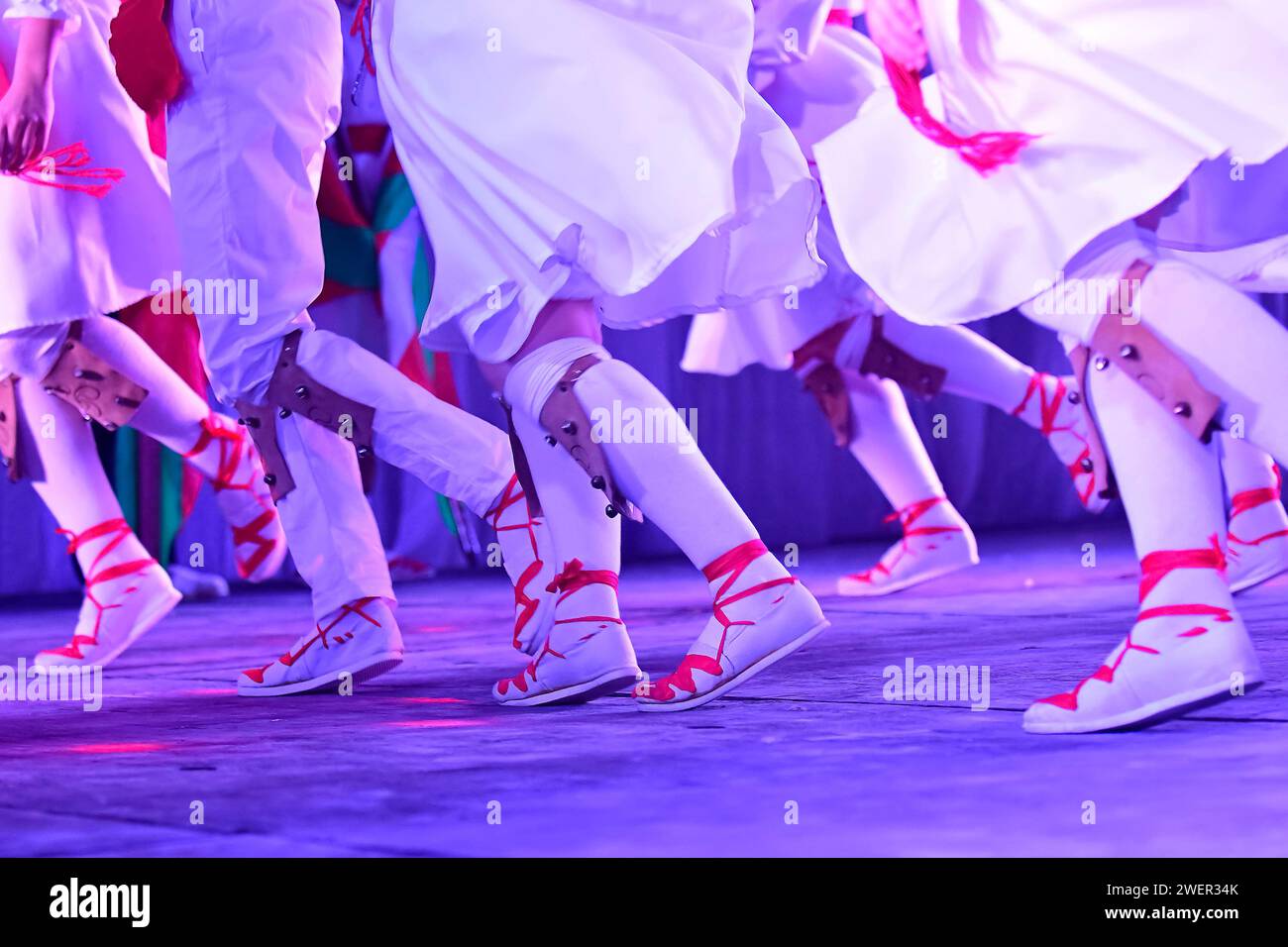 Basque traditional dance, street dances during a celebration Stock ...