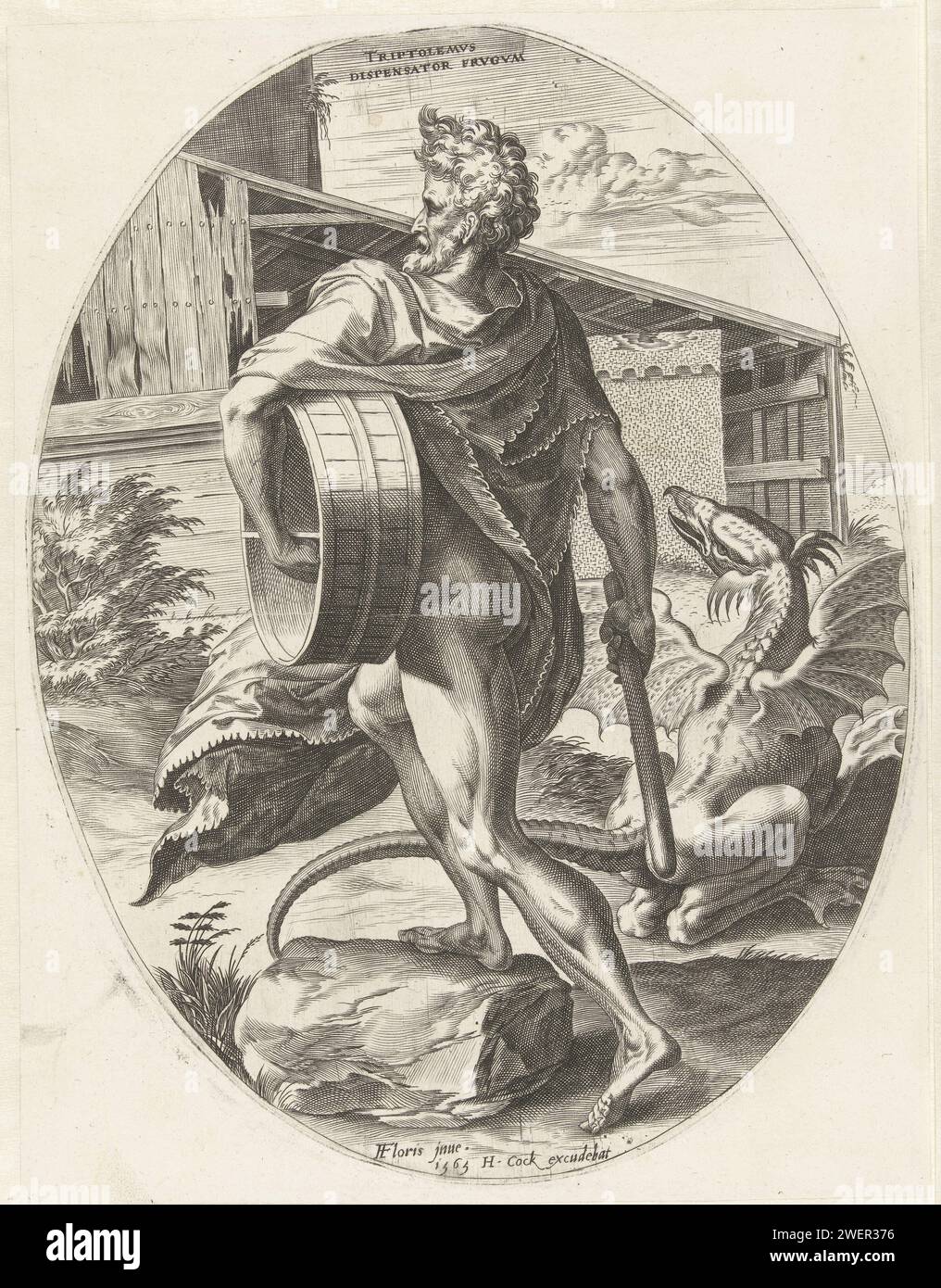 Triptolemos, Cornelis Cort, after frans flower (1), 1565 Triptolemus ...