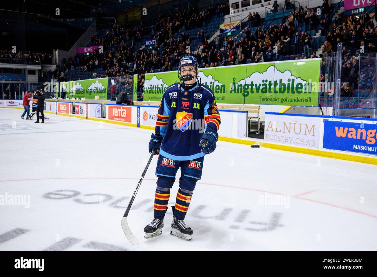 STOCKHOLM 2024-01-26 Djurgårdens Linus Eriksson efter fredagens match i ...