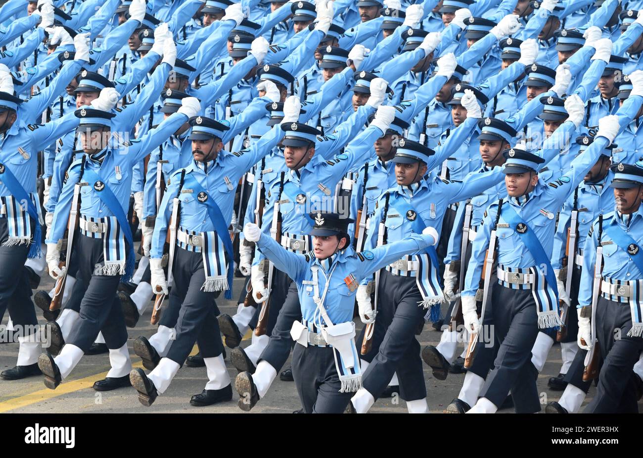 NEW DELHI, INDIA - JANUARY 26: A contingent of the Indian Air Force ...