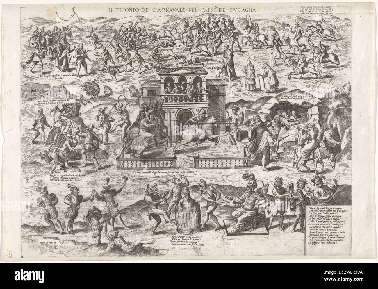 Triumph of carnival about fasting in Luilekkerland, c. 1560 print ...