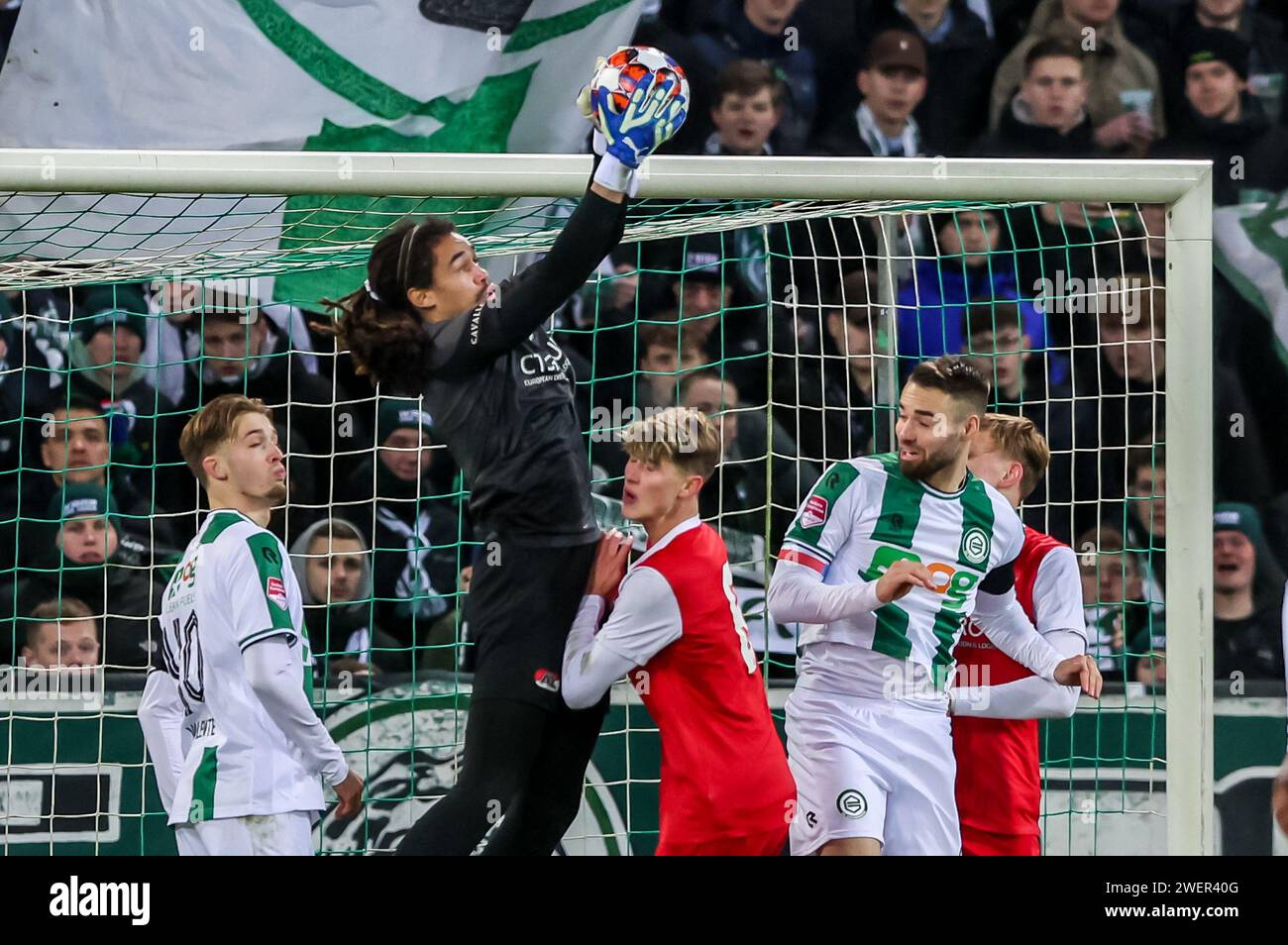 GRONINGEN, LAND WAAR HET PLAATS VINDT - JANUARY 26: goalkeeper Kiyani ...