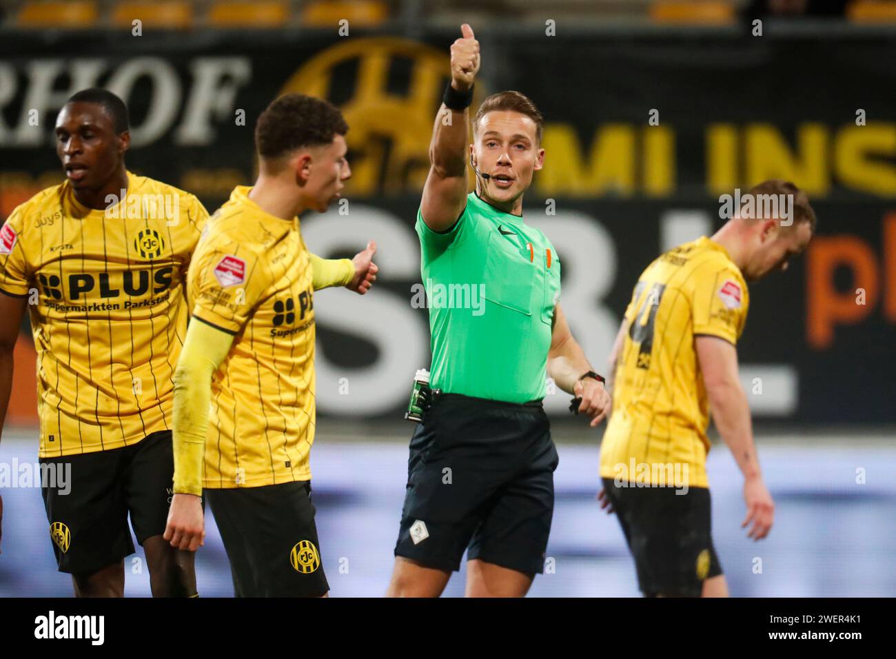 Kerkrade, Netherlands. 26th Jan, 2024. KERKRADE, NETHERLANDS - JANUARY 26: Referee Michael ...