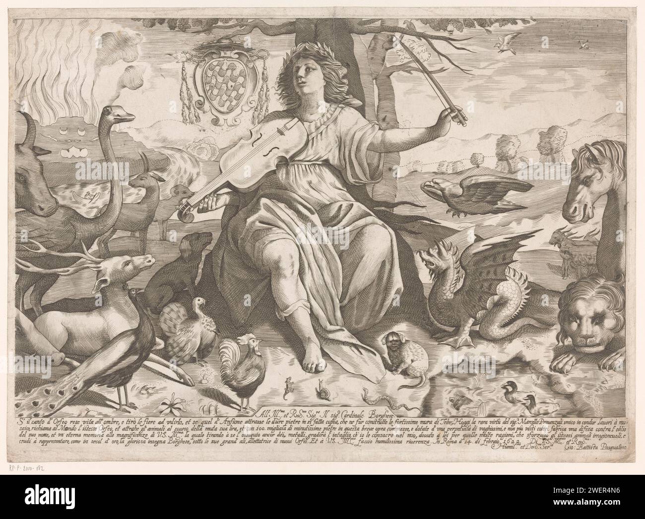 Orpheus enchants the animals with his music, Giovanni Battista ...