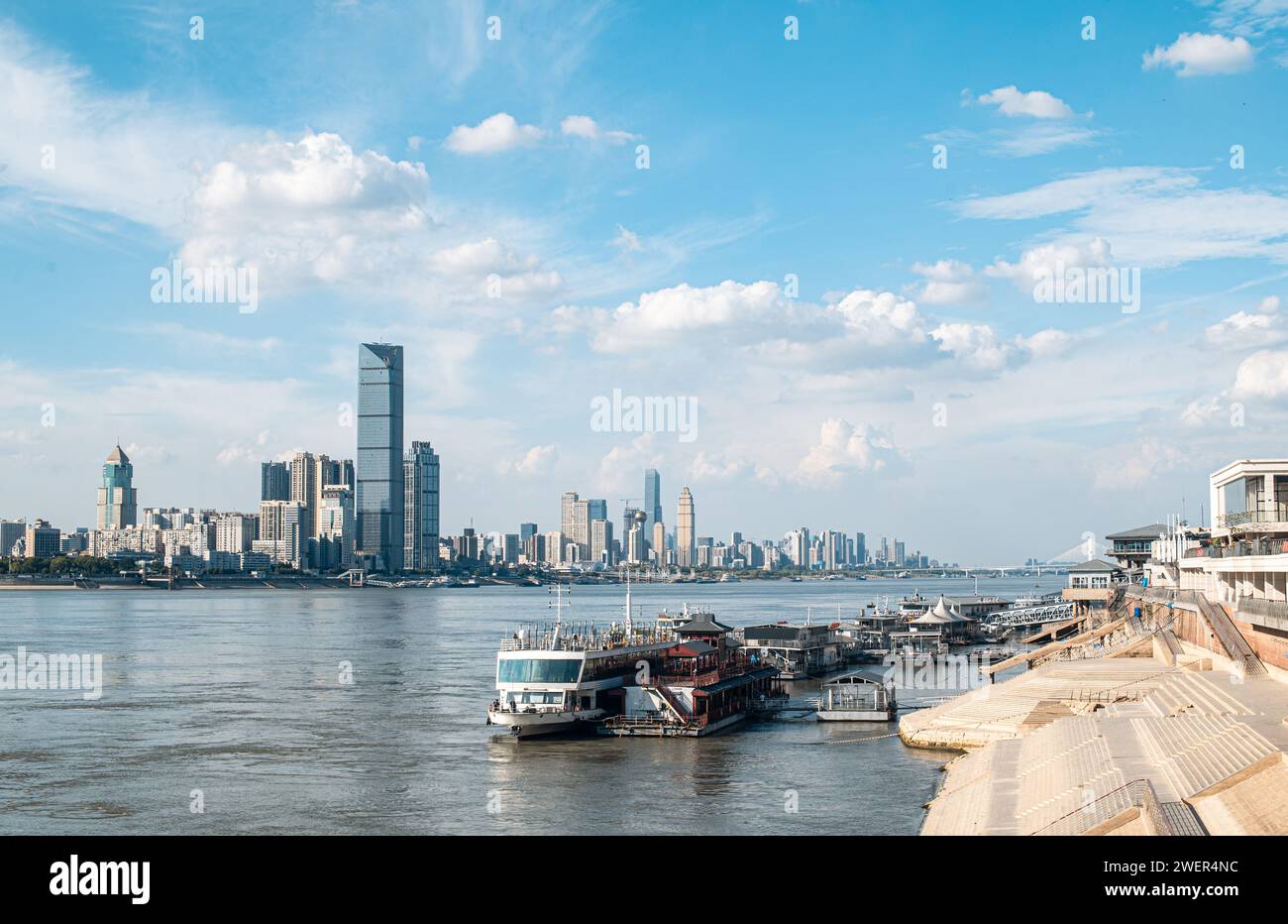The stunning Wuhan skyline and vibrant port scenery Stock Photo - Alamy