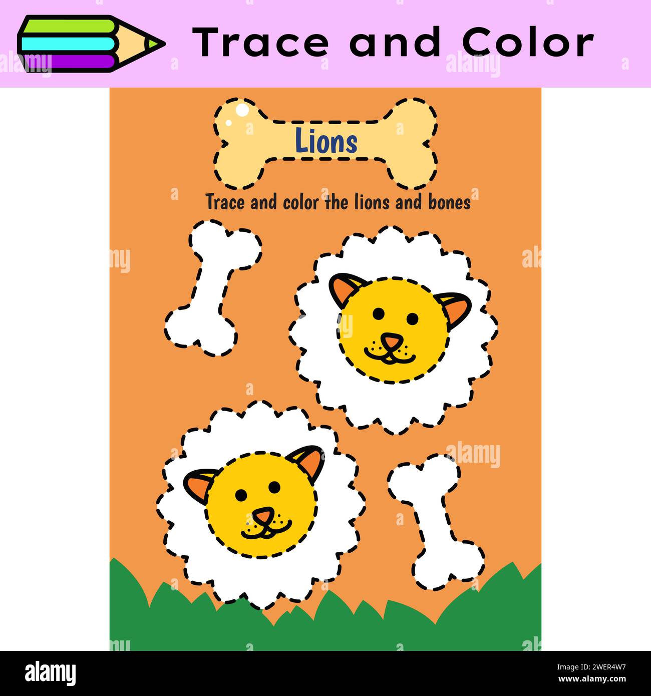 Pen tracing lines activity worksheet for children. Pencil control for ...