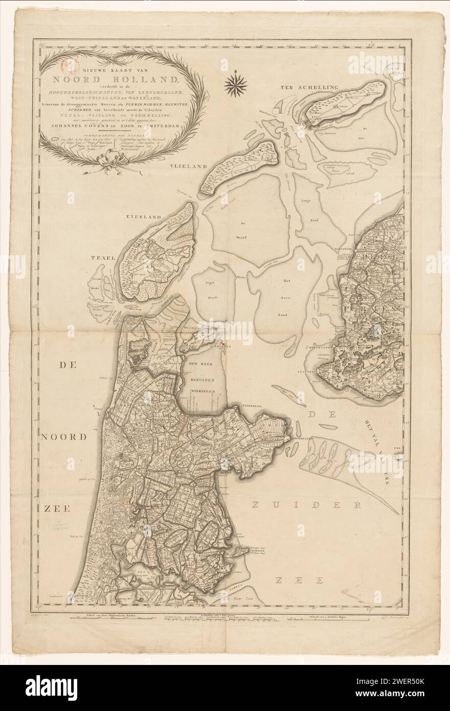 Map of Noord-Holland, divided into Water Boards, Cornelis van Baarsel ...