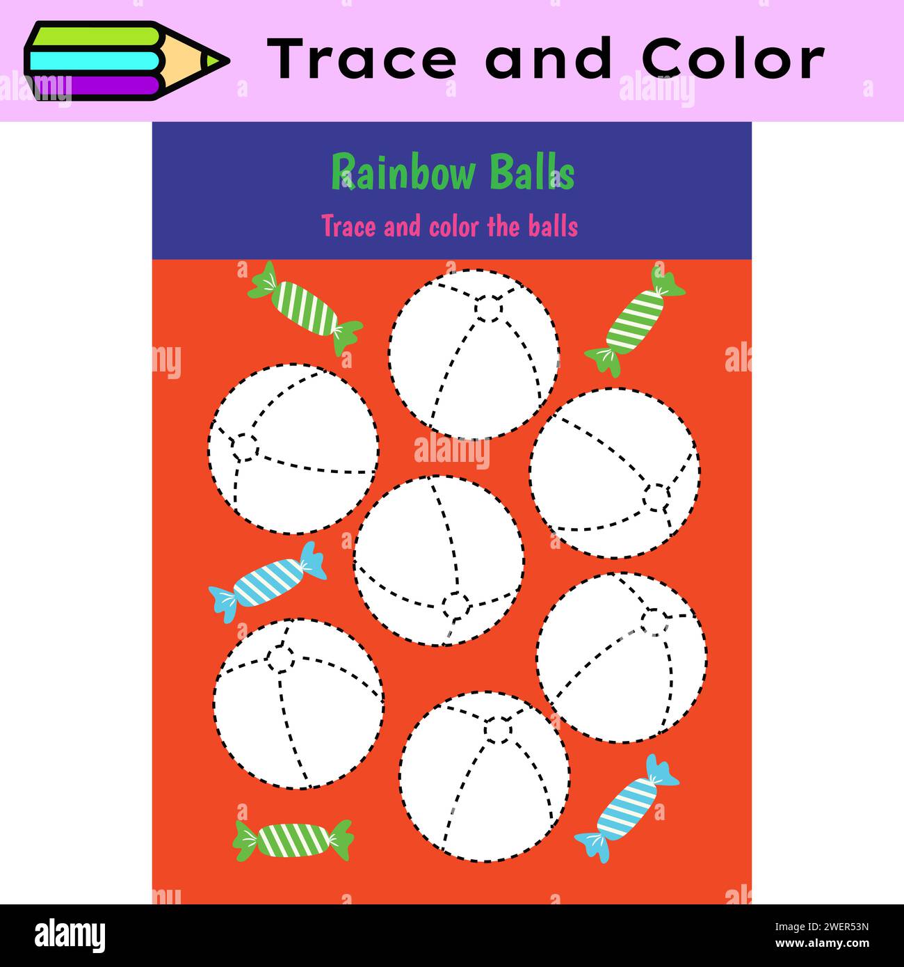 Pen tracing lines activity worksheet for children. Pencil control for ...
