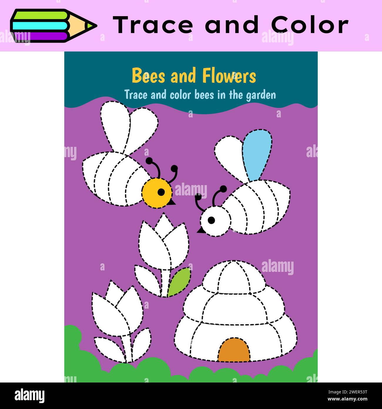 Pen tracing lines activity worksheet for children. Pencil control for ...