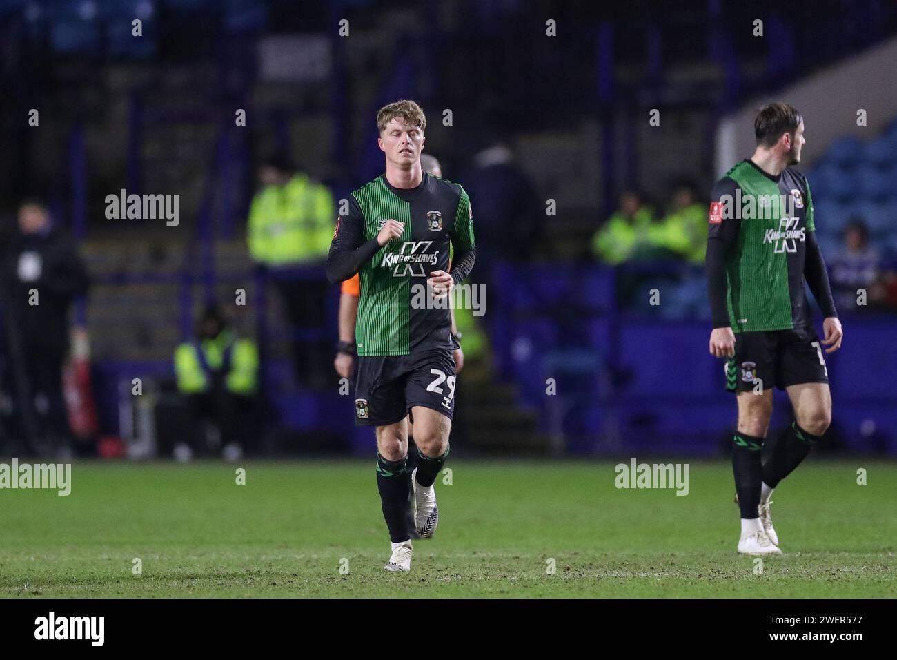 Sheffield, UK. 26th Jan, 2024. Coventry City Victor Torp (29) scores a ...