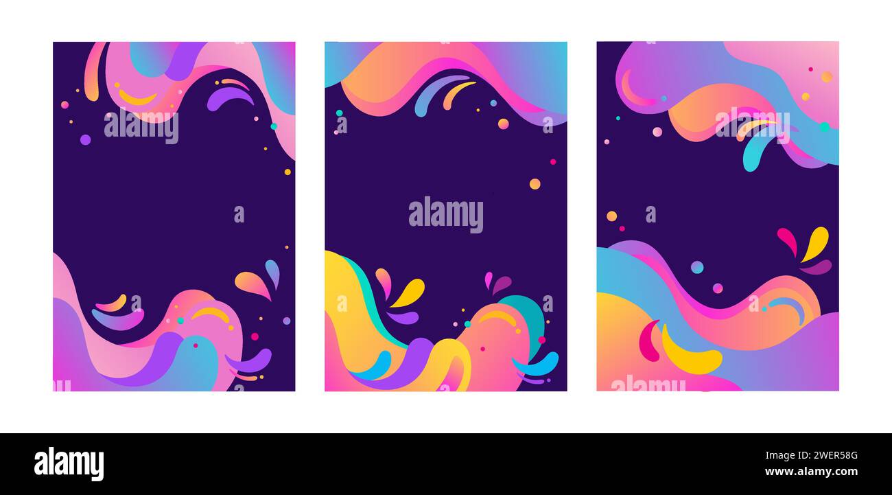 Vertical social media story design template set with copy space for ...